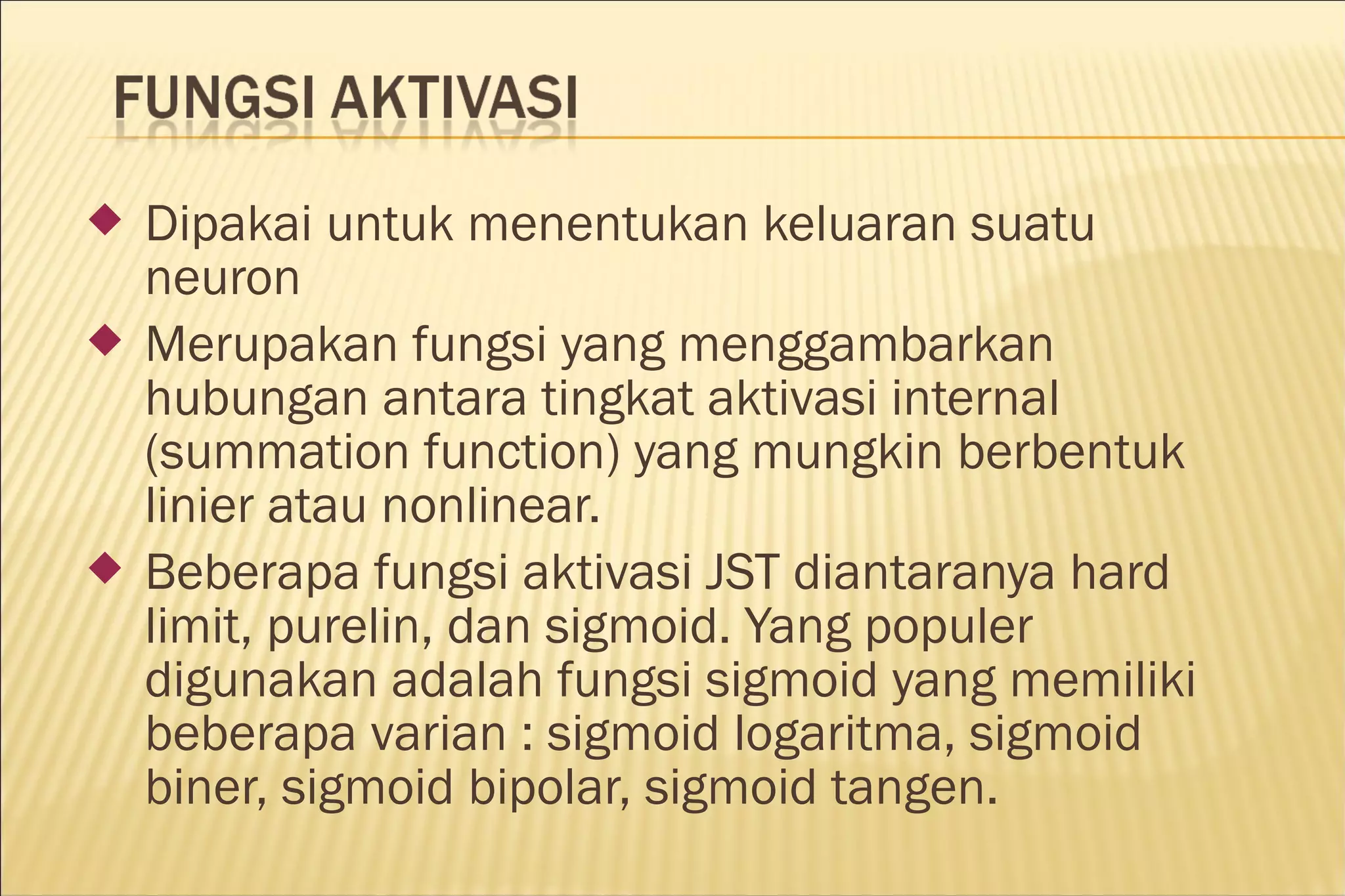 Modul 8 - Jaringan Syaraf Tiruan (JST) | PPT