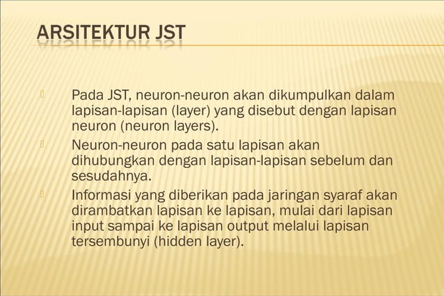 Modul 8 - Jaringan Syaraf Tiruan (JST) | PPT