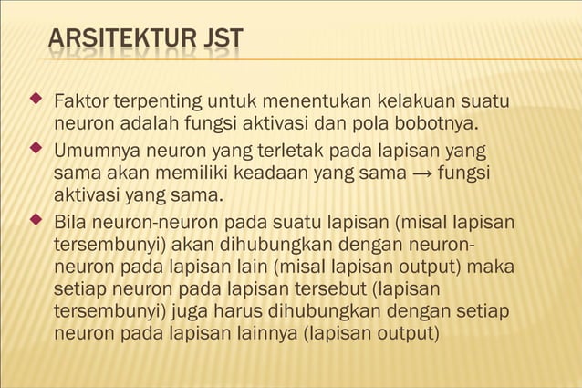Modul 8 - Jaringan Syaraf Tiruan (JST) | PPT