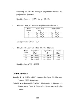 Saham, Yield, dan Return (Matematika Keuangan) | PDF