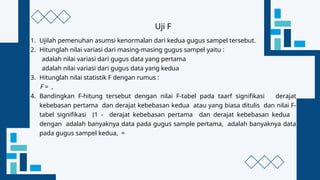 PEMA 4210 MODUL 8 Uji Normalitas dan Uji Homogenitas | PPTX