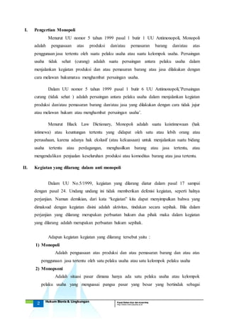HBL, Dhaifina Fathihah, Hapzi Ali, Anti Monopoli dan Persaingan Tidak Sehat, Universitas Mercu ...