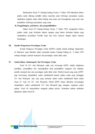 HBL, Dhaifina Fathihah, Hapzi Ali, Anti Monopoli dan Persaingan Tidak Sehat, Universitas Mercu ...