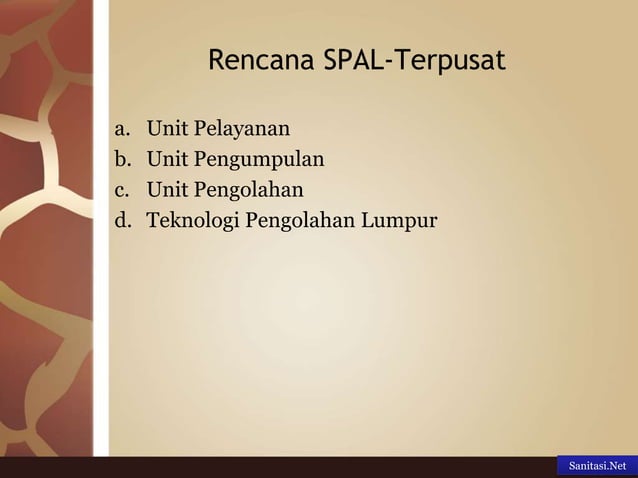 Rencana Induk Sistem Pengelolaan Air Limbah (SPAL) - Pengantar ...