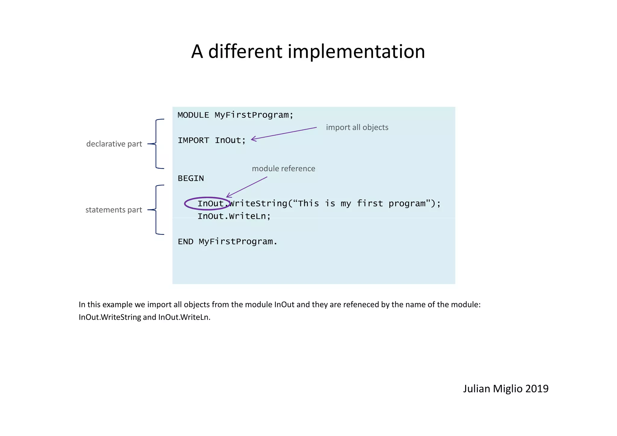 Modula-2 tutorial - 001 - my fisrt program | PPT
