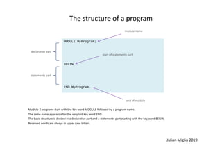 Modula-2 tutorial - 001 - my fisrt program | PPT