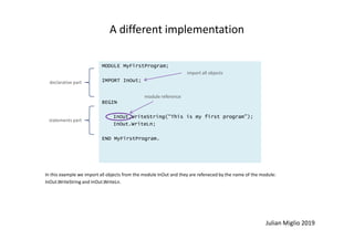 Modula-2 tutorial - 001 - my fisrt program | PPT