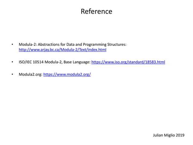 Modula-2 tutorial - 002 - modules | PPT