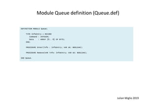 Modula-2 tutorial - 002b - module queue example | PDF