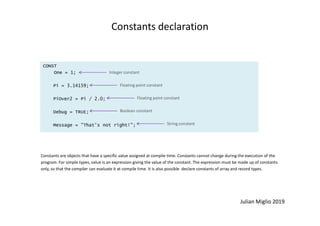 Modula 2 tutorial - 003 - declarations | PPT