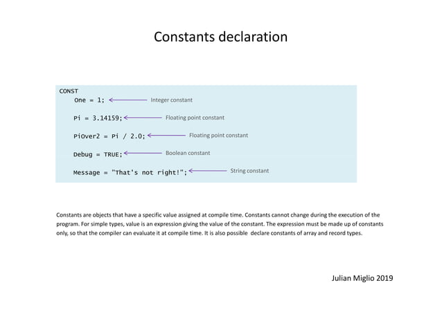 Modula 2 tutorial - 003 - declarations | PPT