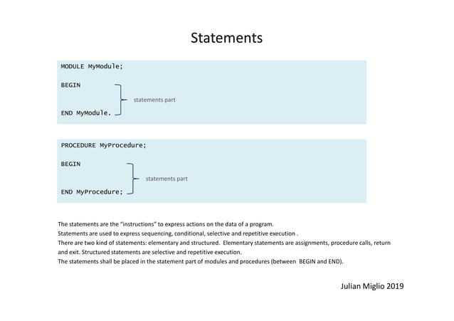 Modula 2 tutorial - 005 - statements | PPT