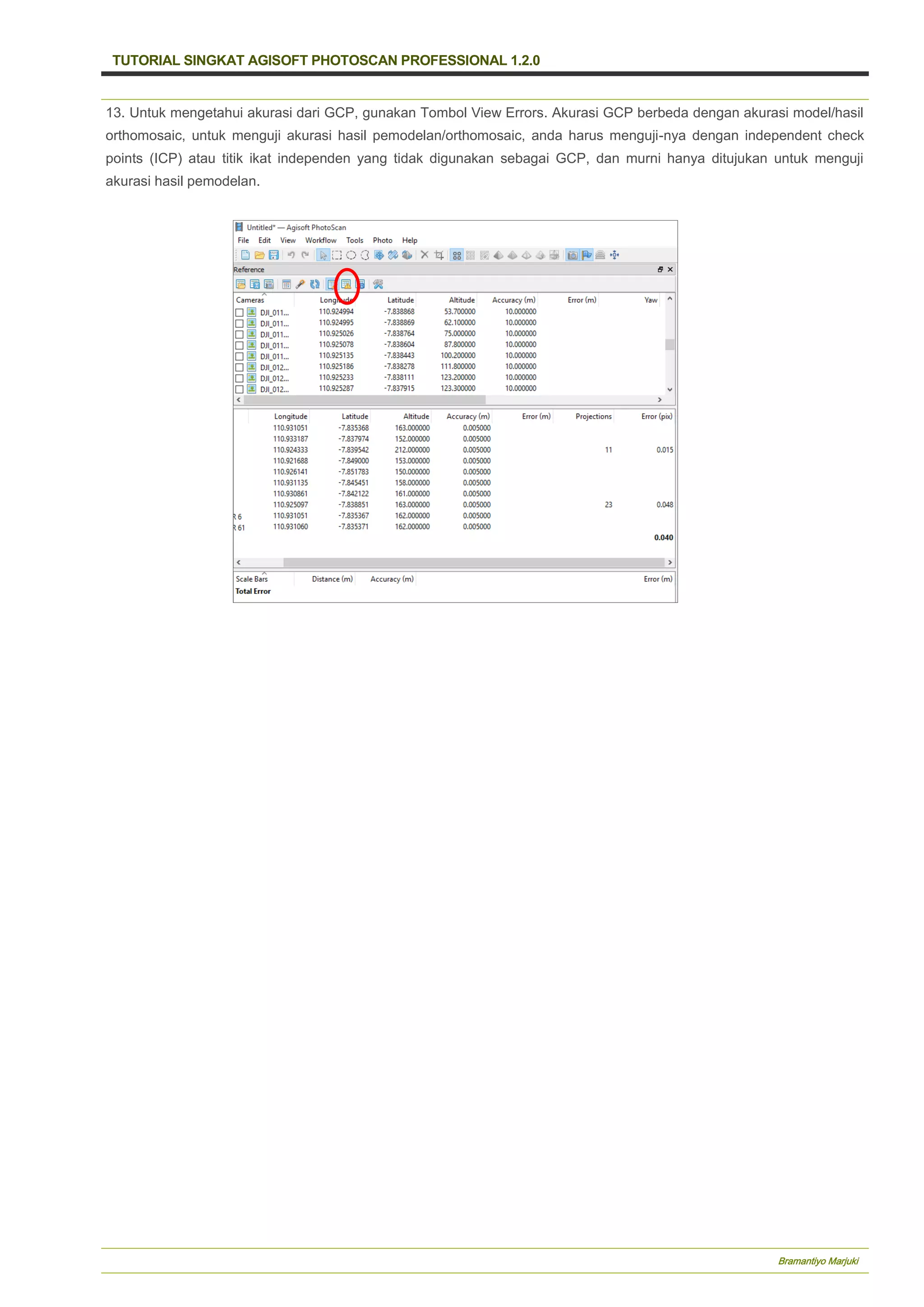 Tutorial Singkat Agisoft Photoscan Basic | PDF