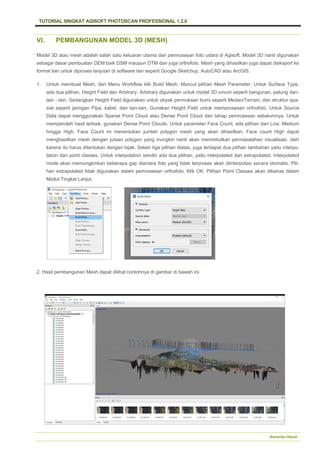 Tutorial Singkat Agisoft Photoscan Basic | PDF