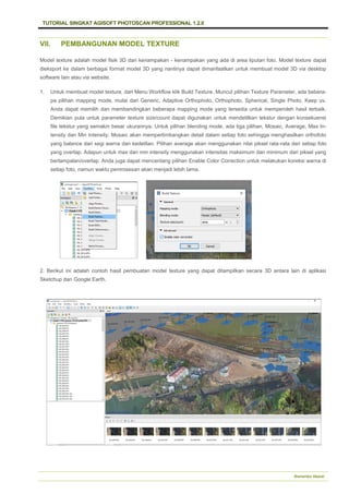 Tutorial Singkat Agisoft Photoscan Basic | PDF