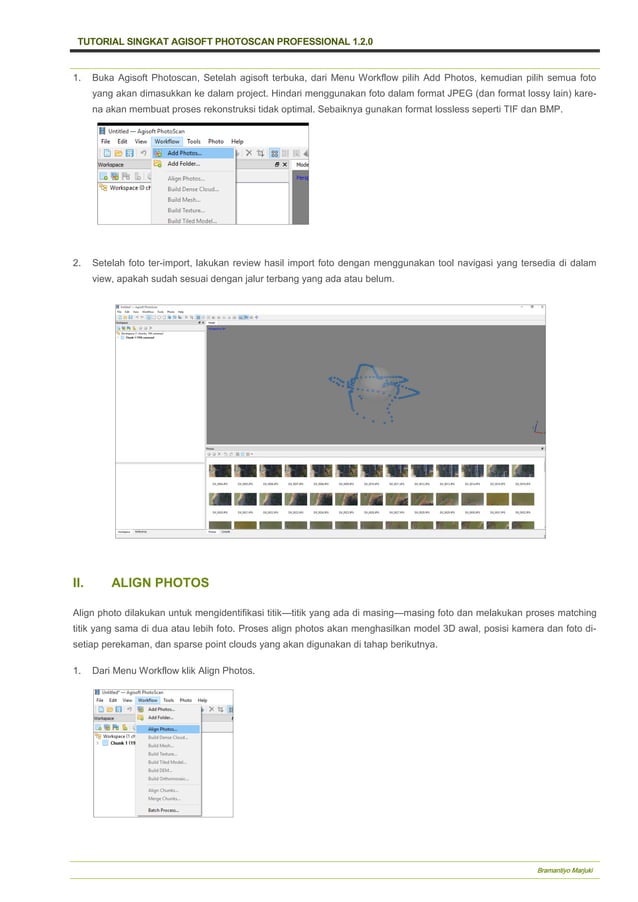 Tutorial Singkat Agisoft Photoscan Basic | PDF