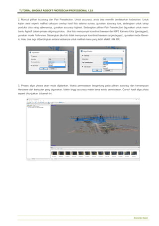 Tutorial Singkat Agisoft Photoscan Basic | PDF