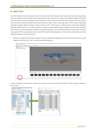 Tutorial Singkat Agisoft Photoscan Basic | PDF