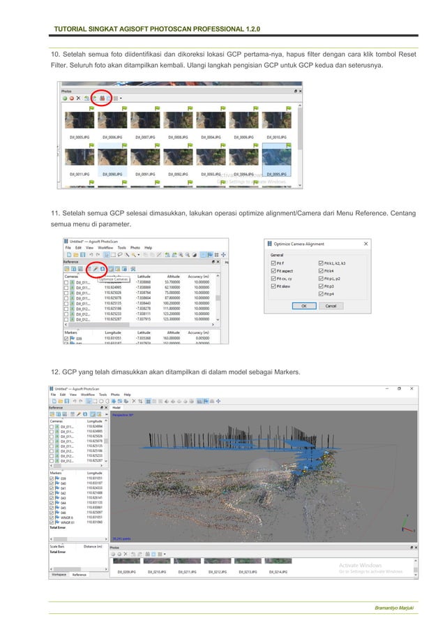 Tutorial Singkat Agisoft Photoscan Basic | PDF