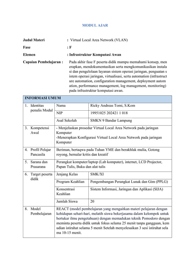 MODUL AJAR kurikulum merdeka modul pembelajaran sebagai contoh ...