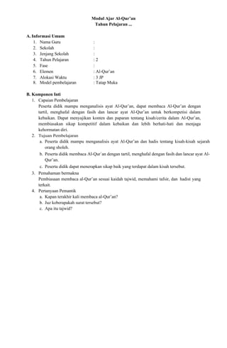 Modul ajar Al-Qur'an, peristiwa sejarah.docx