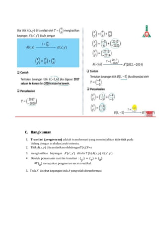 MODUL AJAR 1 MATEMATIKA SMK MATERI TRANSFORMASI. | PDF