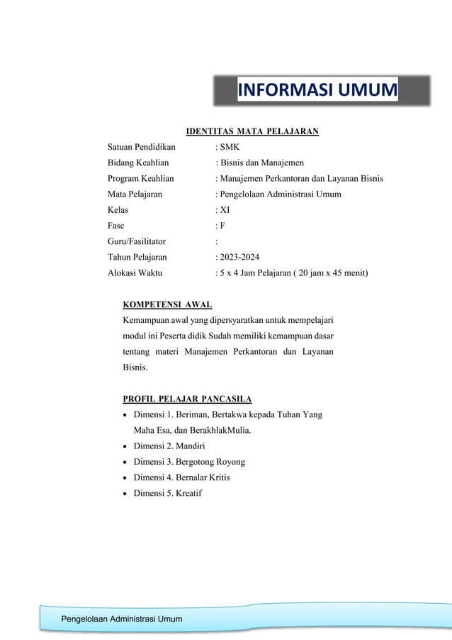 MODUL AJAR 2 Administrasi Umum.docx