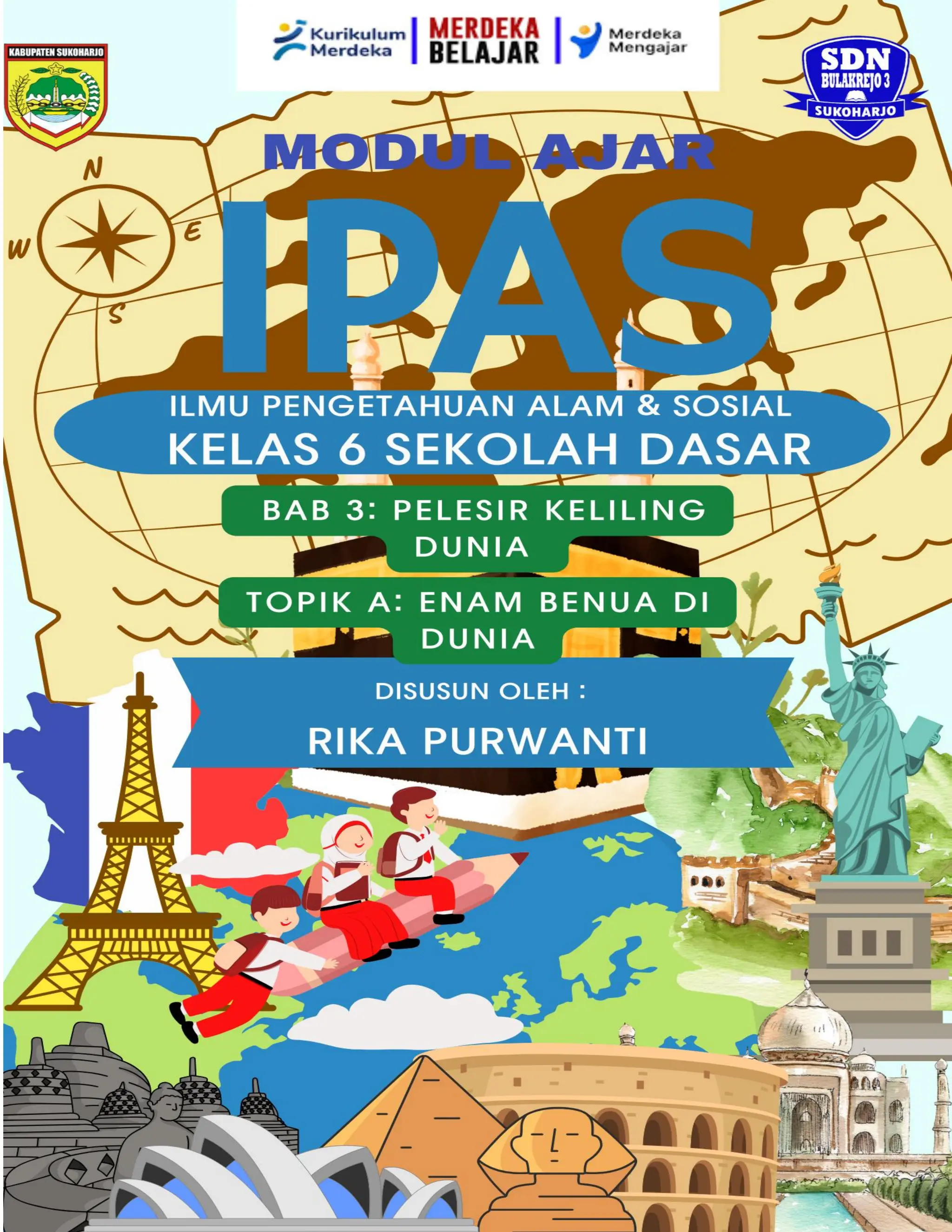 MODUL AJAR IPAS KELAS 6 MATERI BENUA YANG ADA DI DUNIA.pdf