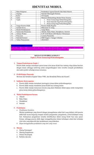 MODUL AJAR PENDIDIKAN AGAMA KATOLIK 2 BAHASAN.doc