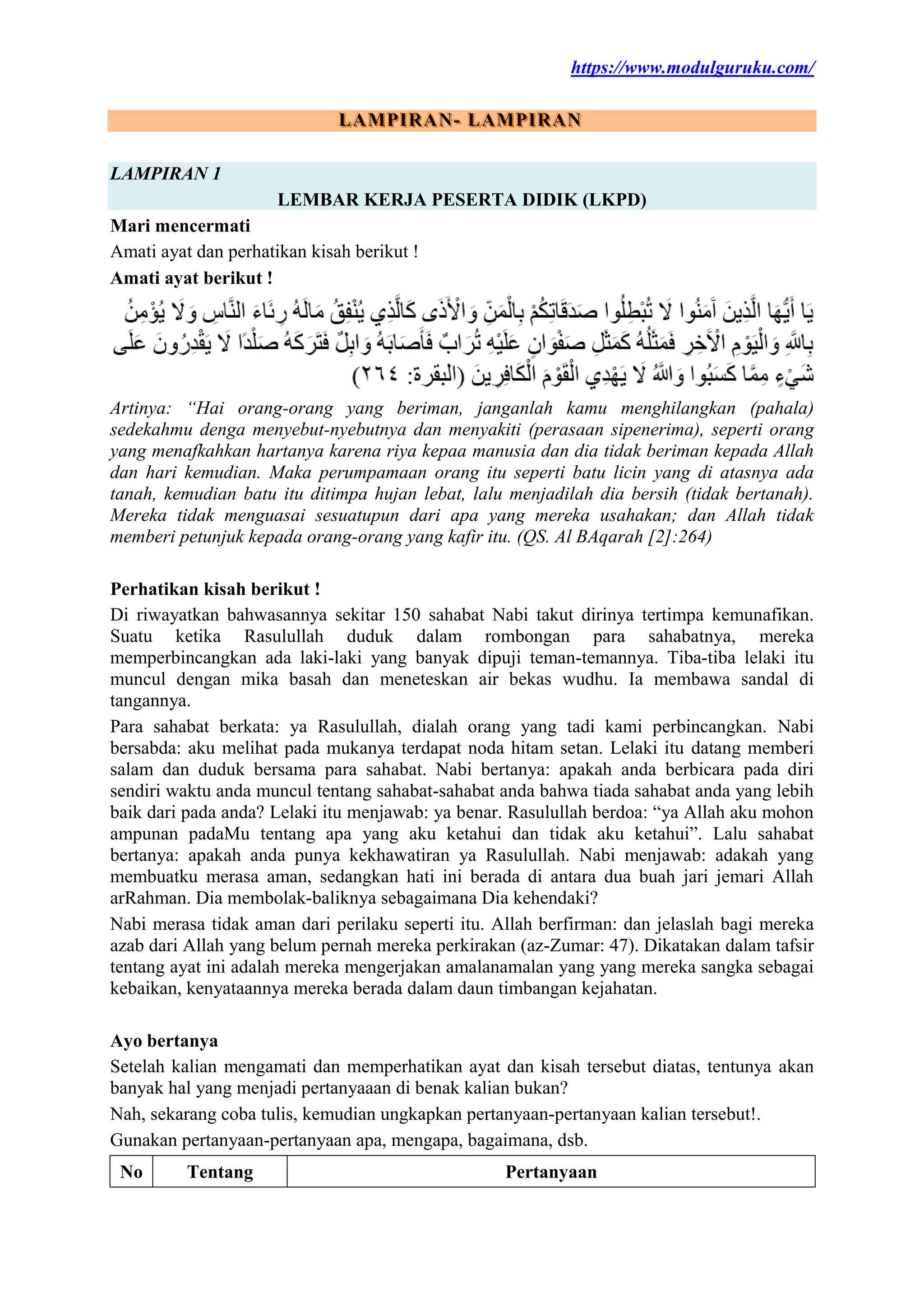 Modul Ajar Akidah Akhlak Kelas 7 Fase D Kurikulum Merdeka | PDF