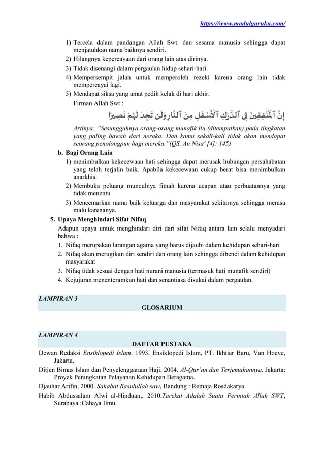 Modul Ajar Akidah Akhlak Kelas 7 Fase D Kurikulum Merdeka | PDF