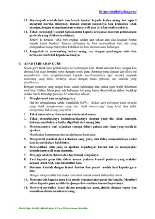 Modul Ajar Akidah Akhlak Kelas 8 MTs Fase D Kurikulum Merdeka | PDF