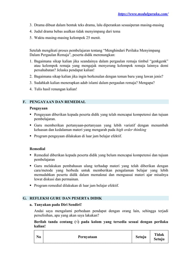 Modul Ajar Akidah Akhlak Kelas 9 Fase D Kurikulum Merdeka | PDF
