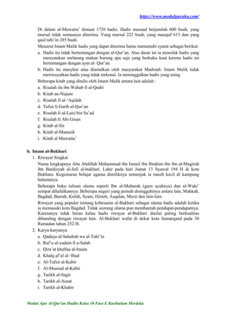 Modul Ajar Al-Qur'an Hadis Kelas 10 Fase E Kurikulum Merdeka | PDF