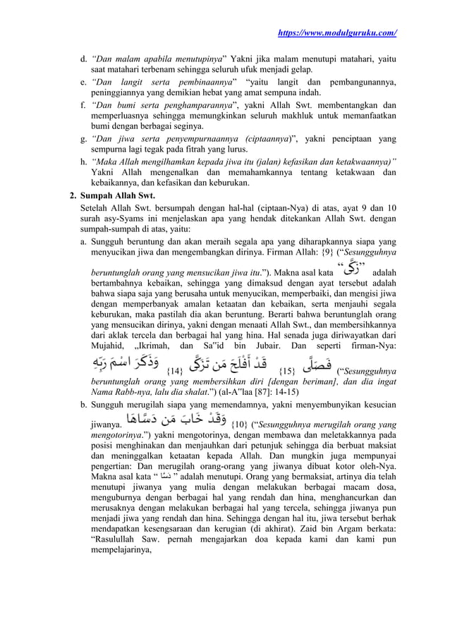 Modul Ajar Al-Qur’an Hadis Kelas 7 Fase D Kurikulum Merdeka | PDF