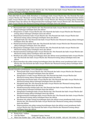 Modul Ajar Al-Qur’an Hadis Kelas 8 Fase D Kurikulum Merdeka | PDF