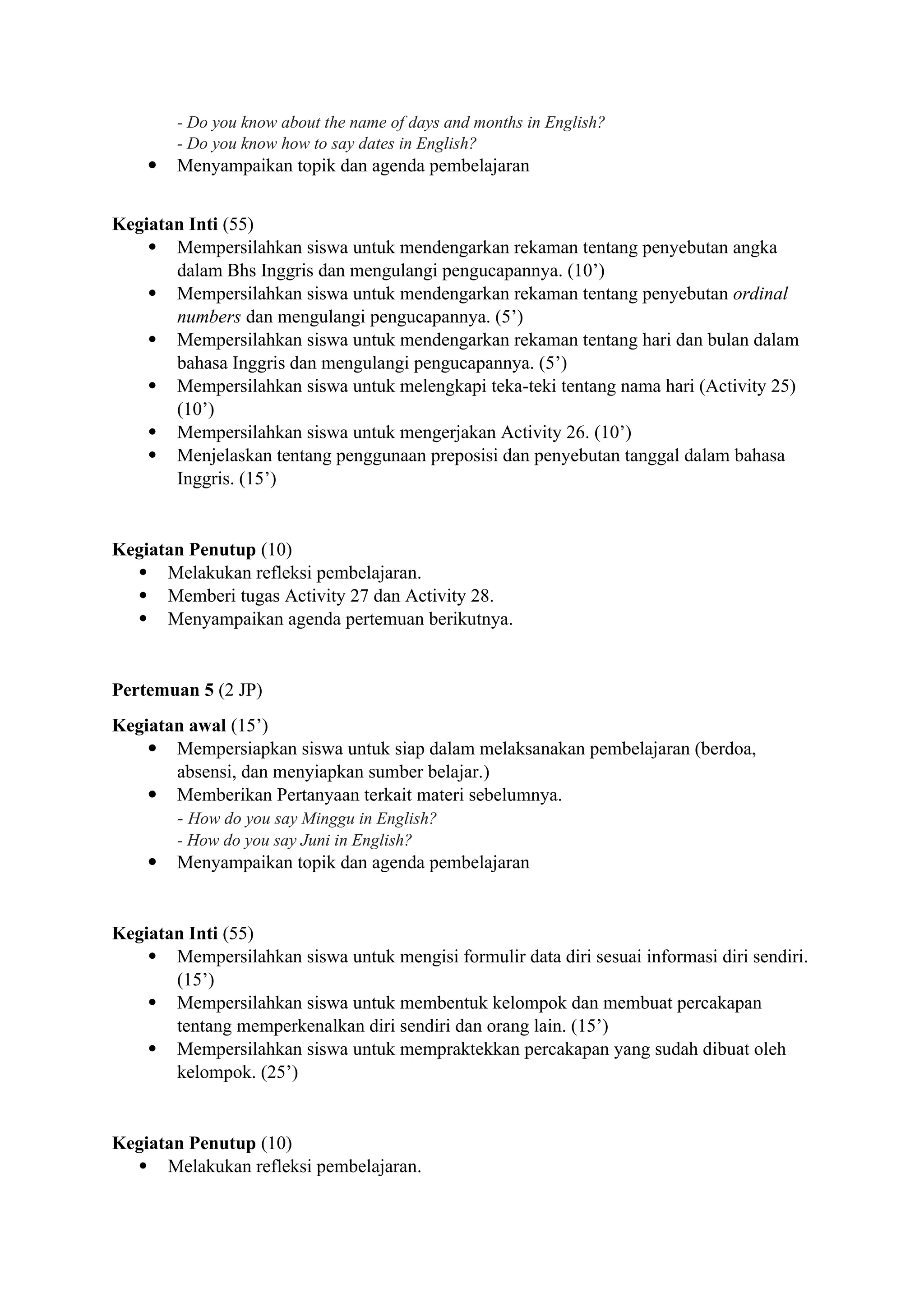 MODUL AJAR B-INGGRIS BAB 1 SMP GRADE VII.docx