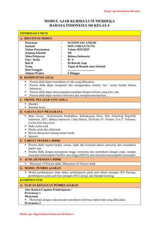 Modul Ajar BAHASA INDONESIA KELAS 4 SUSNIWATI.pdf