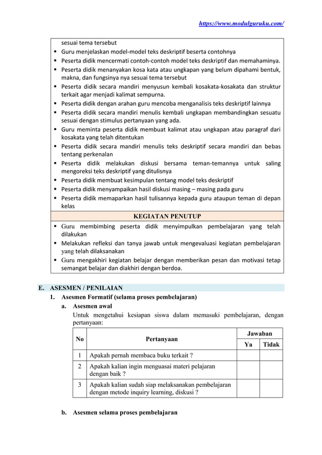 Modul Ajar Bahasa Arab Kelas 10 Fase E Kurikulum Merdeka | PDF
