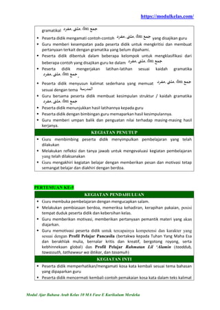 Modul Ajar Bahasa Arab Kelas 10 MA Fase E Kurikulum Merdeka | PDF