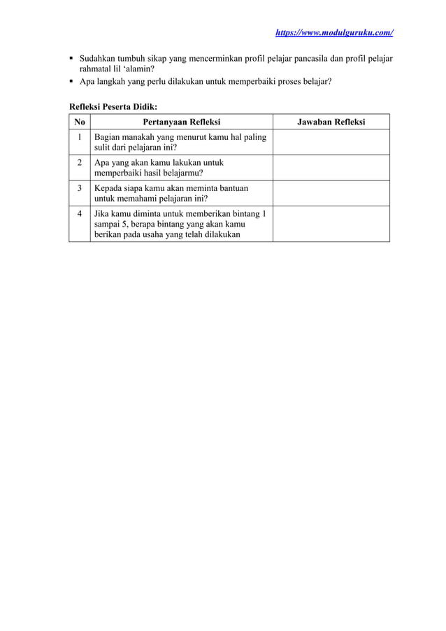 Modul Ajar Bahasa Arab Kelas 7 Fase D Kurikulum Merdeka | PDF