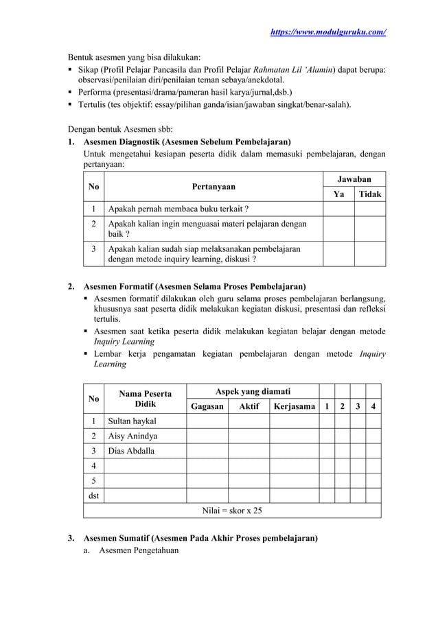 Modul Ajar Bahasa Arab Kelas 8 Fase D Kurikulum Merdeka | PDF