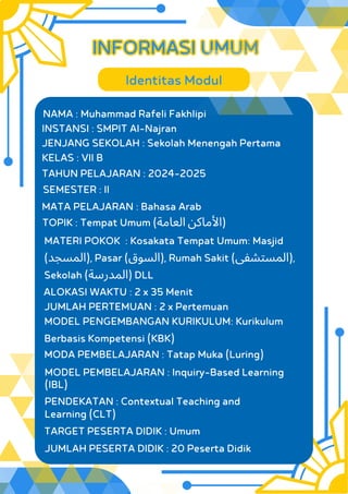 (MODUL AJAR) Contoh Modul Ajar Bahasa Arab Terbaru | PDF