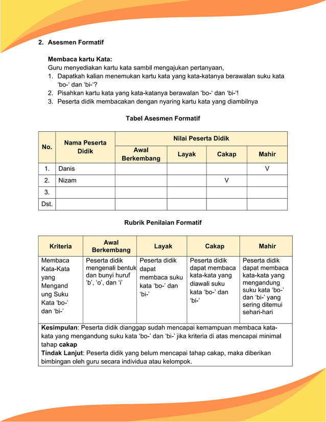 Modul Ajar Bahasa Indonesia - Membaca Kata Diawali Huruf 'b' - Fase A.pdf