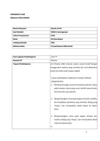 Modul Ajar Bahasa Indonesia - Menulis Cerpen - Fase F.pdf