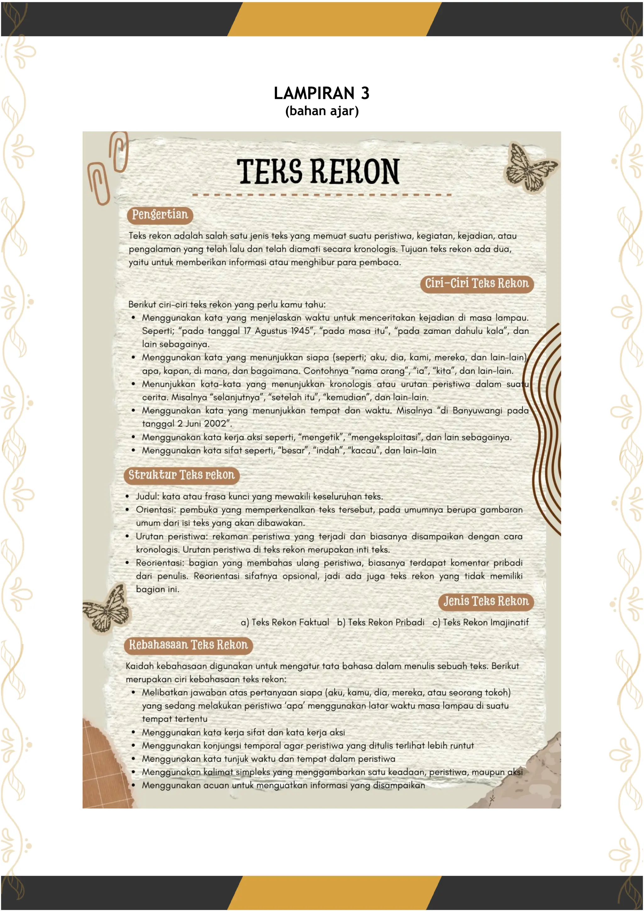 Modul Ajar Bahasa Indonesia - Menulis Teks Rekon - Fase D - qbJA2Y7mlY ...