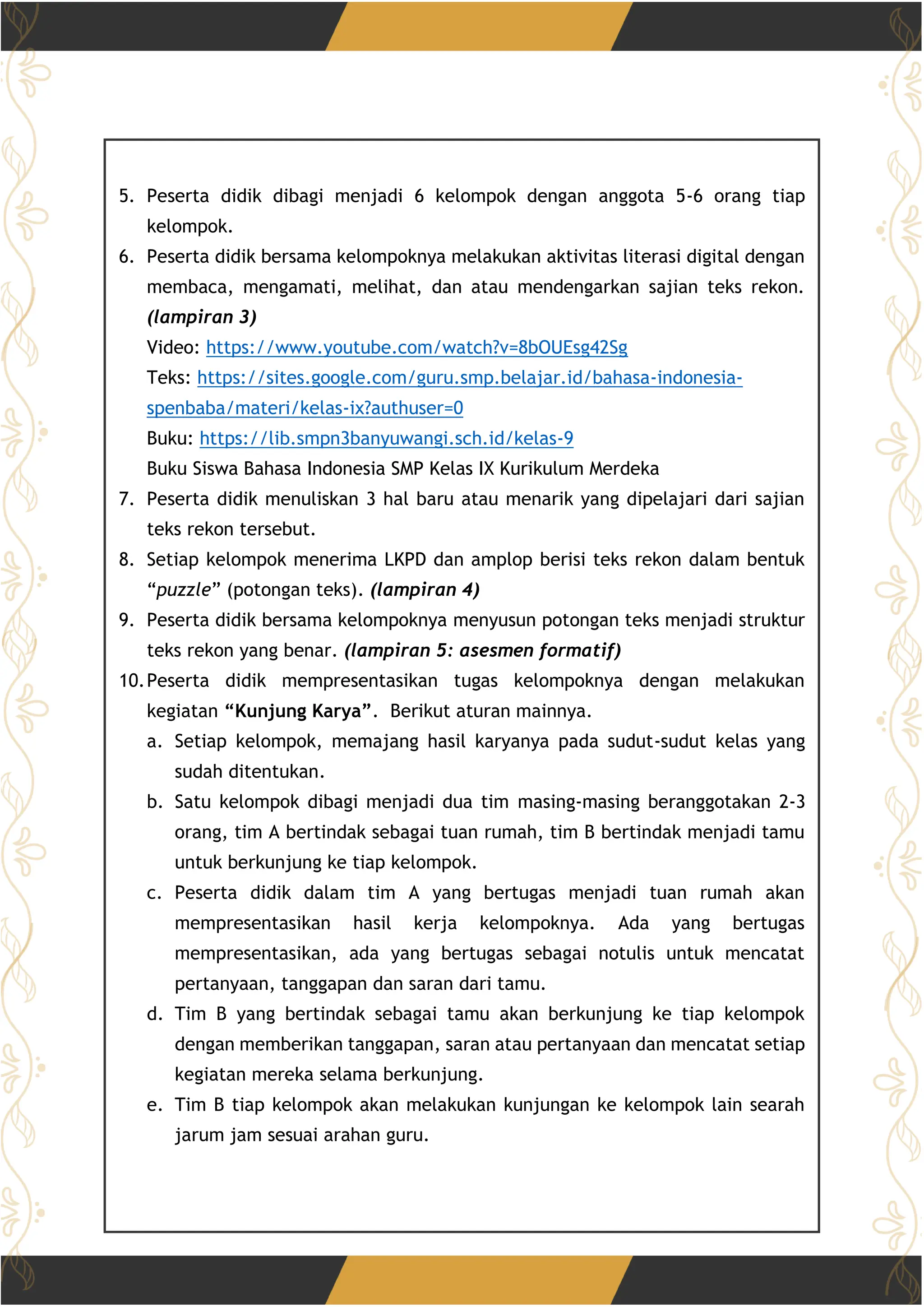 Modul Ajar Bahasa Indonesia - Menulis Teks Rekon - Fase D - qbJA2Y7mlY ...