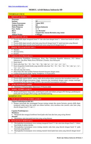 Contoh Modul Ajar Bahasa Indonesia Kelas 1 Kurikulum Merdeka Imagesee ... Contoh Modul Ajar Bahasa Indonesia Kelas 1 Kurikulum Merdeka Imagesee ...