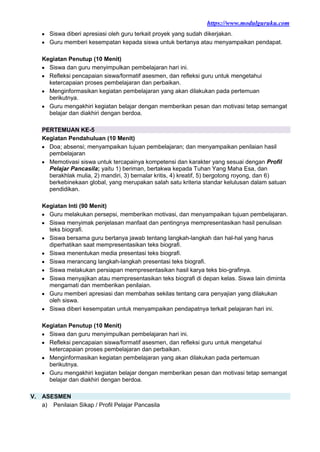 Modul Ajar Bahasa Indonesia Kelas 10 Fase E | PDF