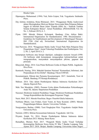 Modul Ajar Bahasa Indonesia Kelas 12 Fase F Kurikulum Merdeka | PDF